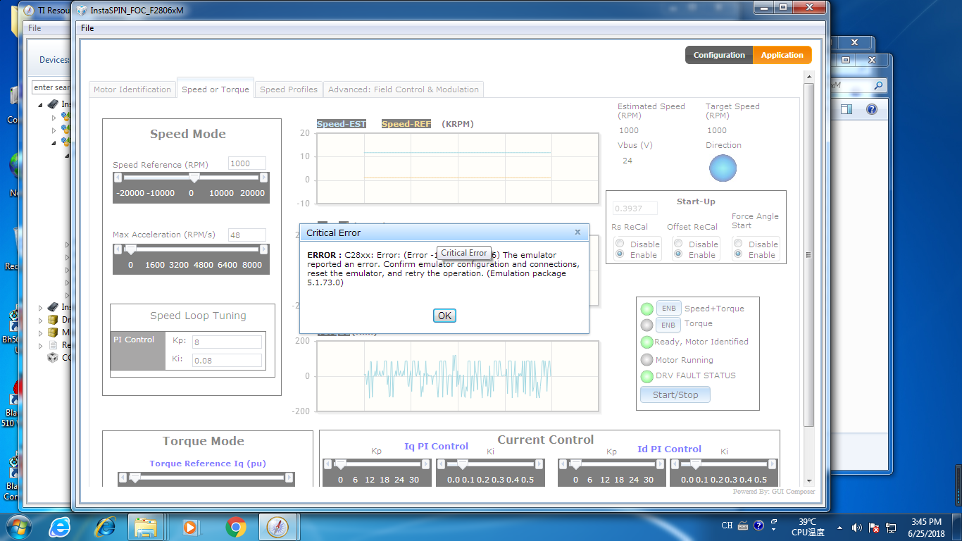 DRV8312-69M-KIT: InstaSPIN fails after target initialization - C2000 microcontrollers forum ...