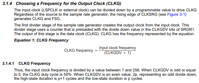 TMS320F28335: F28335 McBSP CLK duty cycle issue. - C2000 microcontrollers forum - C2000™︎ ...