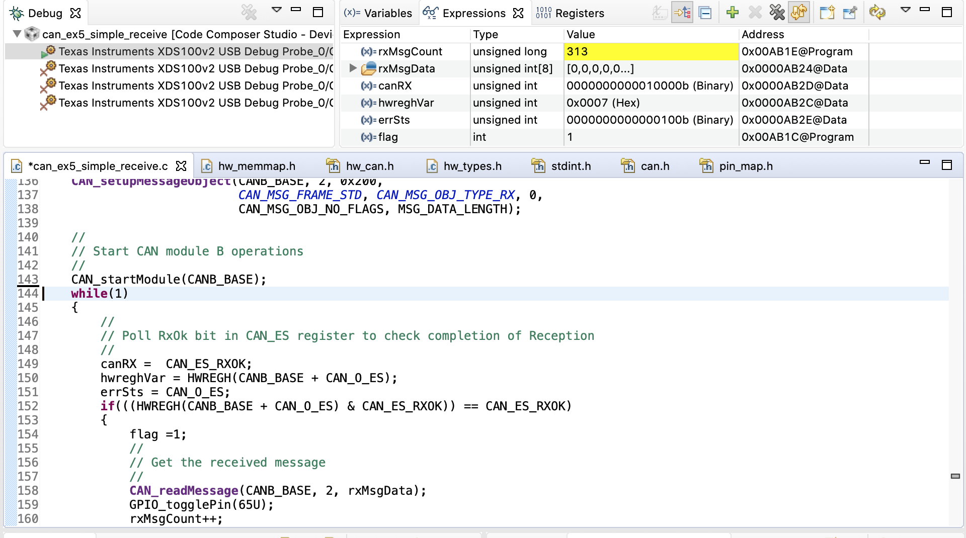 CCS/LAUNCHXL-F28379D: CAN reading data into memory/variable - C2000 microcontrollers forum ...