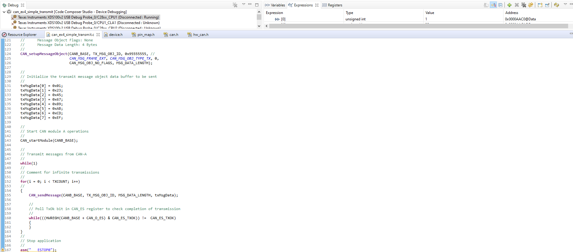 Ccslaunchxl F28379d Can Reading Data Into Memoryvariable C2000 Microcontrollers Forum