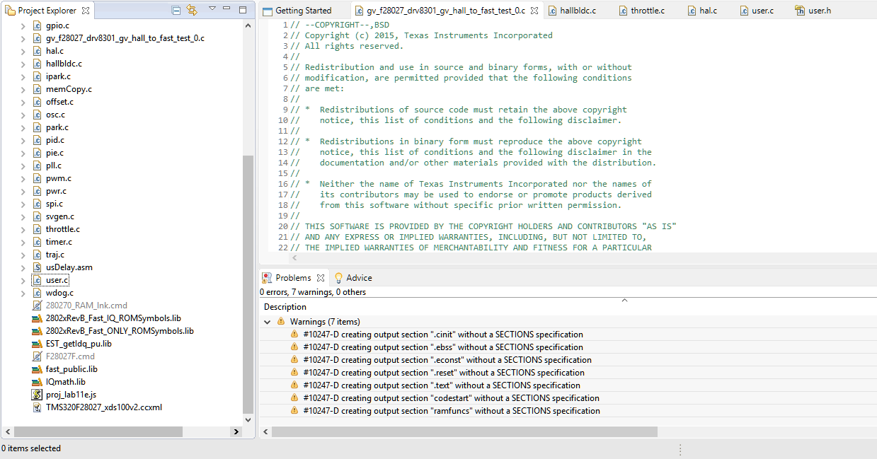 CCS/CCSTUDIO-C2000: LAUNCHXLF28027;BOOSTXLDRV8301(DEVELOPED);HALL TO ...