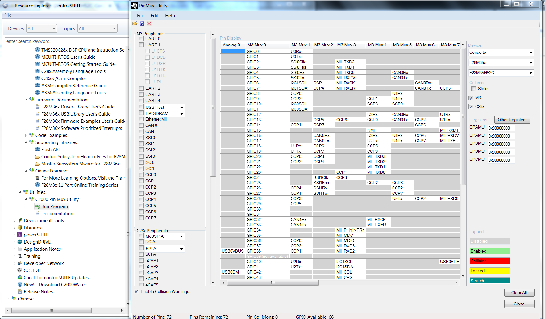 F28m35h52c Concerto Pinmux Tool C2000 Microcontrollers Forum C2000™︎ Microcontrollers Ti