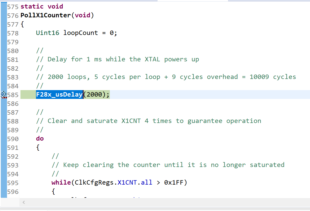 TMS320F280049: Code got corrupted at "F28x_usDelay" in "f28004x_sysctrl ...
