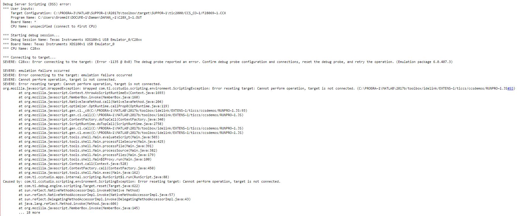 Launchxl F28069m Error Occurred While Executing External Mode Mex File Extcomm C2000
