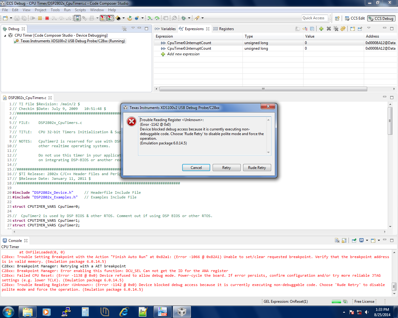 C2000 Launchpad (TMS320F28027F) with CCS 6.1.2 - C2000 microcontrollers forum - C2000™︎ ...