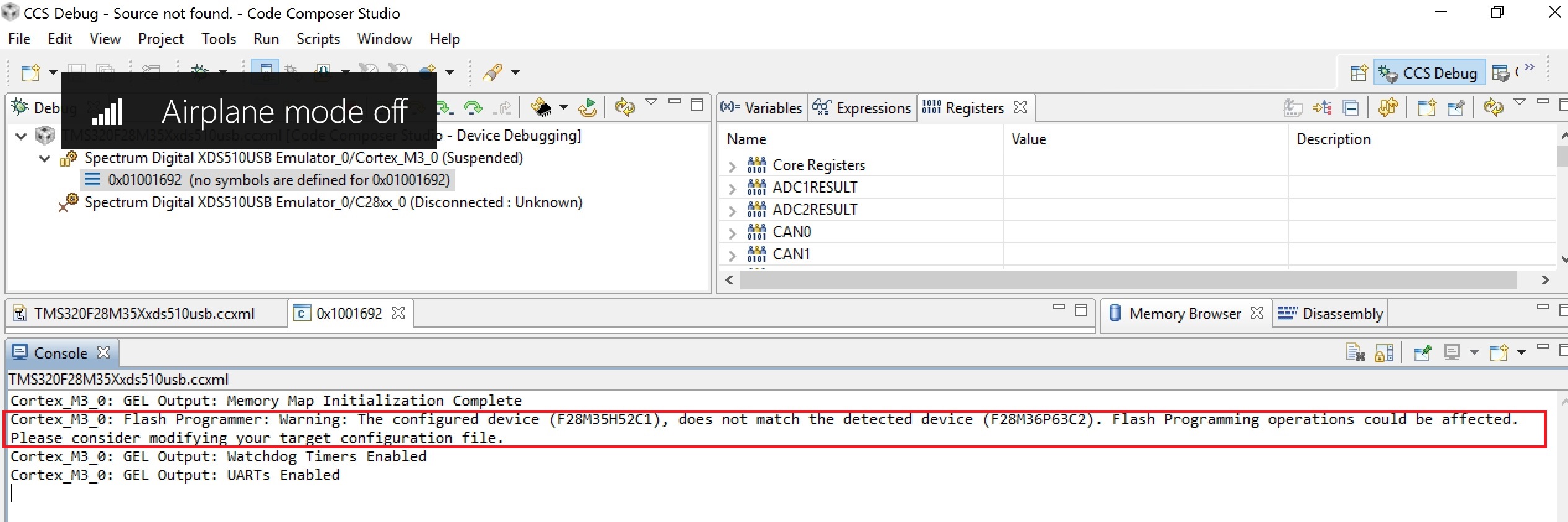 CCS/F28M35H52C: The CCSv5.4 do not detect the connected device - C2000 microcontrollers forum ...
