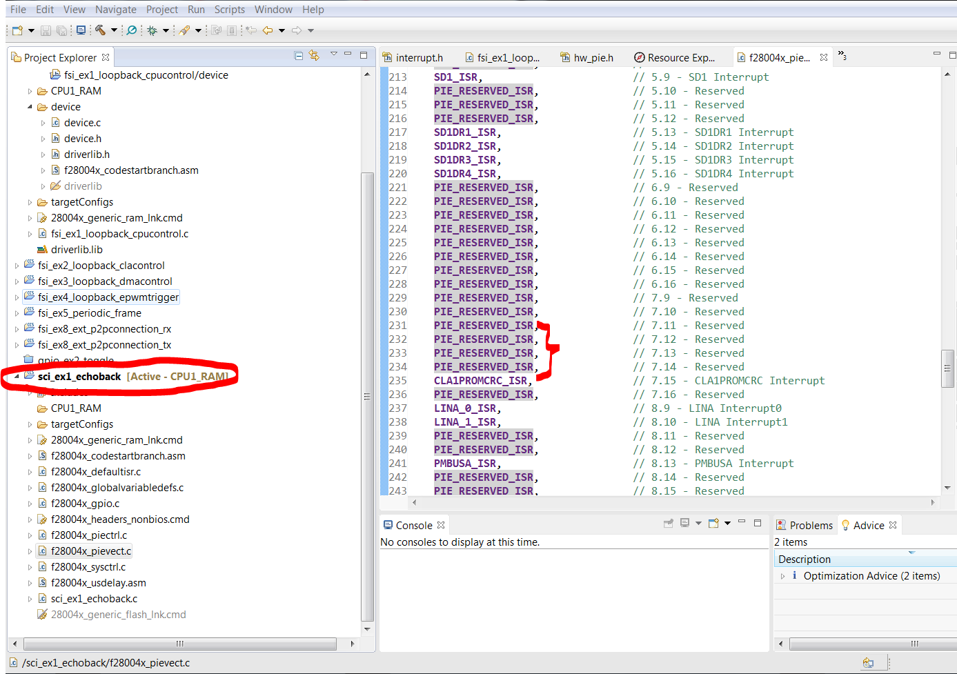 Tms320f280049m Pie Vector Table Mismatch For Fsi C2000