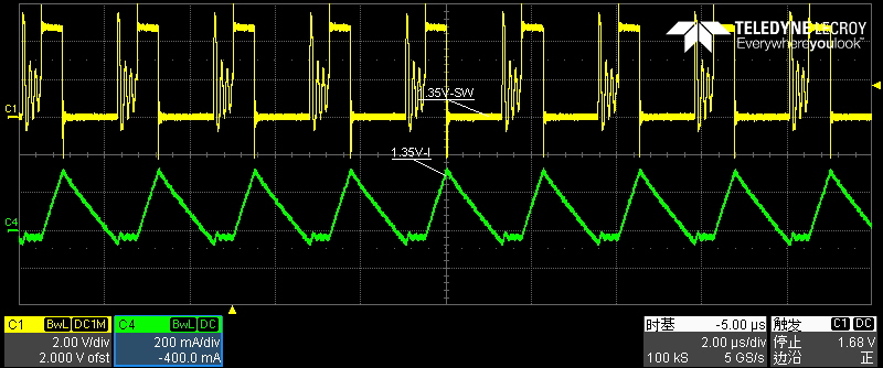 Tlv62568 Large Output Voltage Ripple And Strange Sw Node Waveform