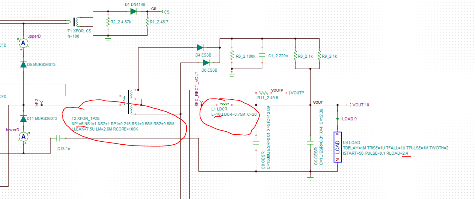 UCC28950: Changing power section parameter in TINA TI simulation of ucc28951 is not working ...