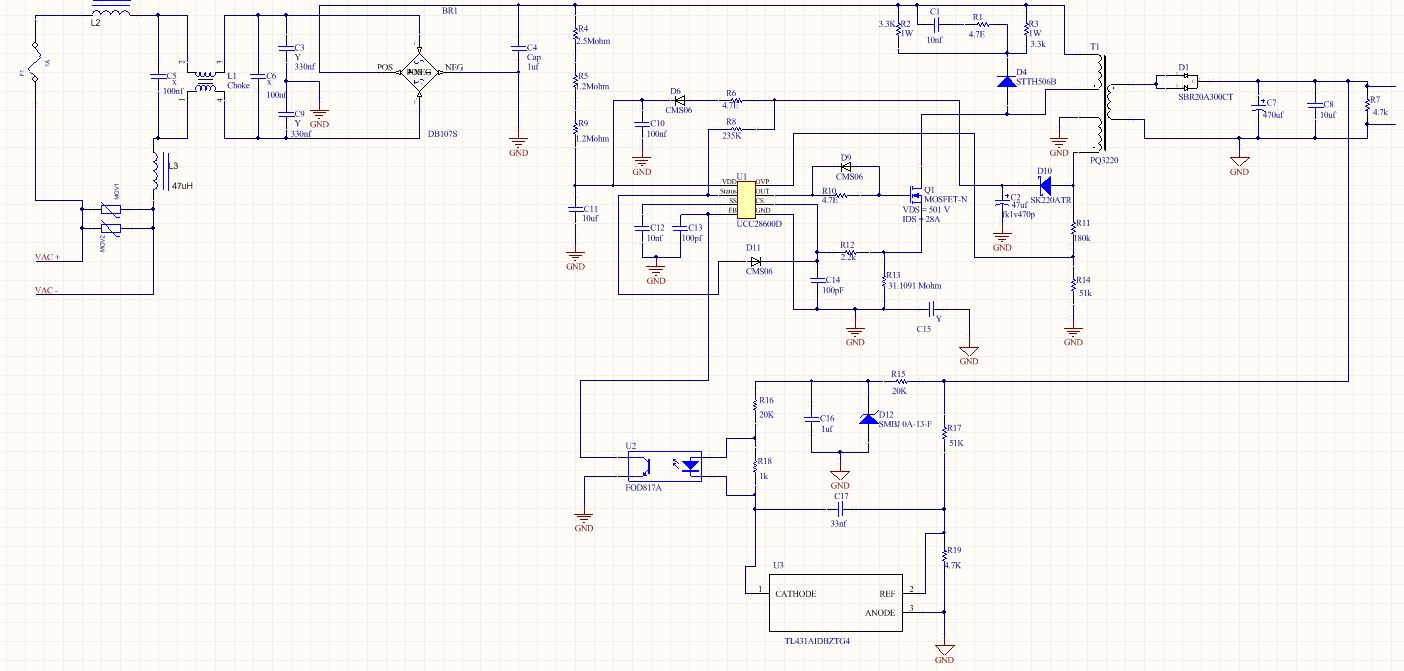UCC28600: Voltage fluctuation at input of UCC28600D - Power management ...