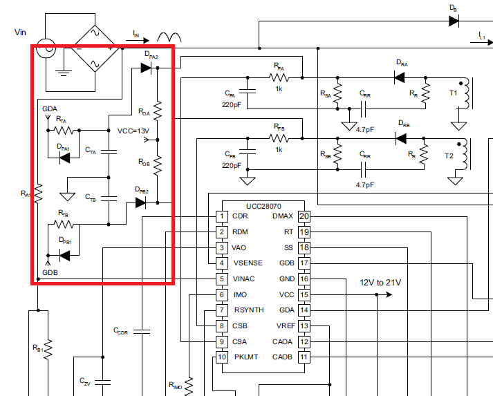About control IC UCC28070's current sense control - Power management ...