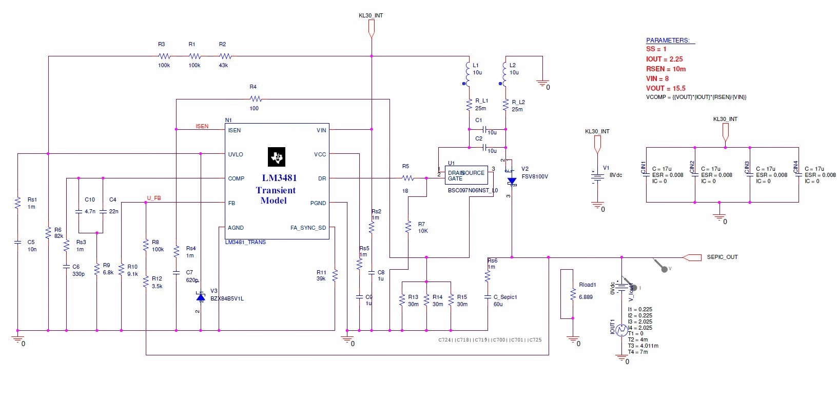 WEBENCH® Tools/LM3481: Unable to load SEPIC to Full load @8V using LM3481. - Power management ...