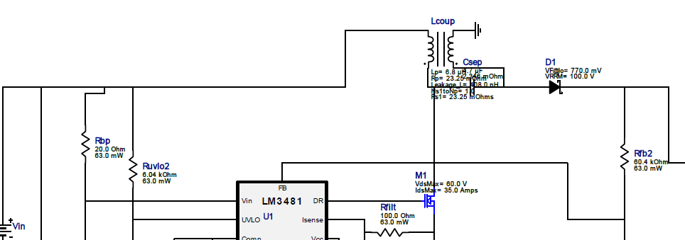 LM3481: LM3481 Flyback inductor - Power management forum - Power management - TI E2E support forums