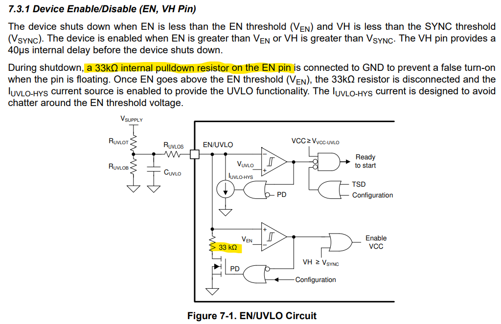 LM5123-Q1: EN 33k ohm internal pulldown resistor - Power management ...