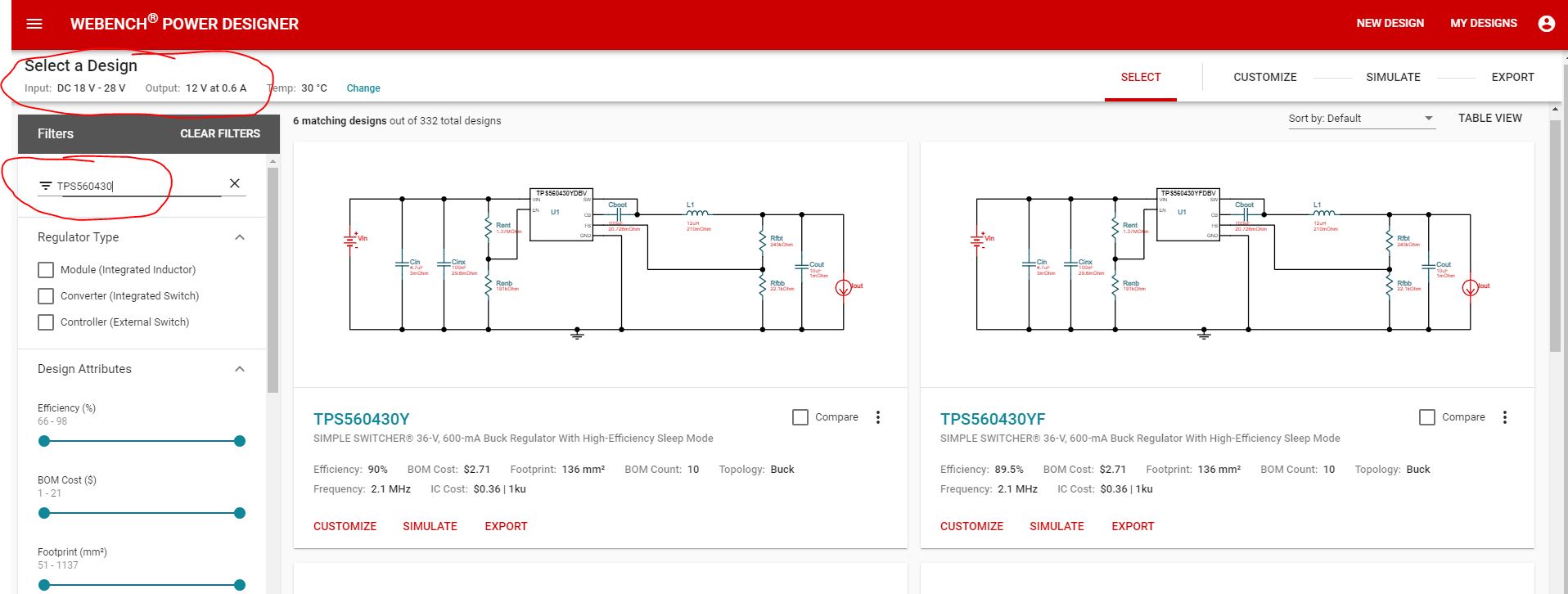 WEBENCH® Tools/TPS560430: TPS560430XF – About output voltage range of WEBENCH - Power management ...