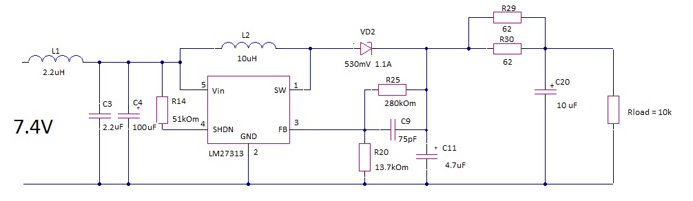WEBENCH® Tools/LM27313: unstable voltage at the output - Power management forum - Power ...