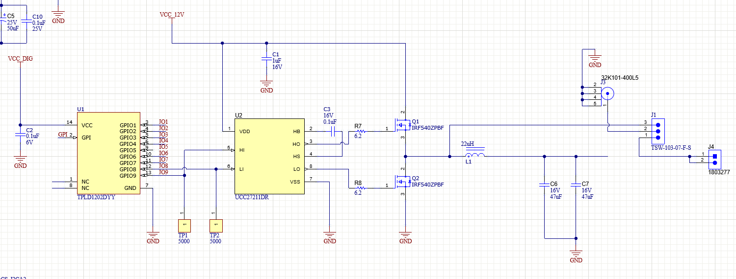 UCC27211: Gate driver not working in half-bridge application - Power ...