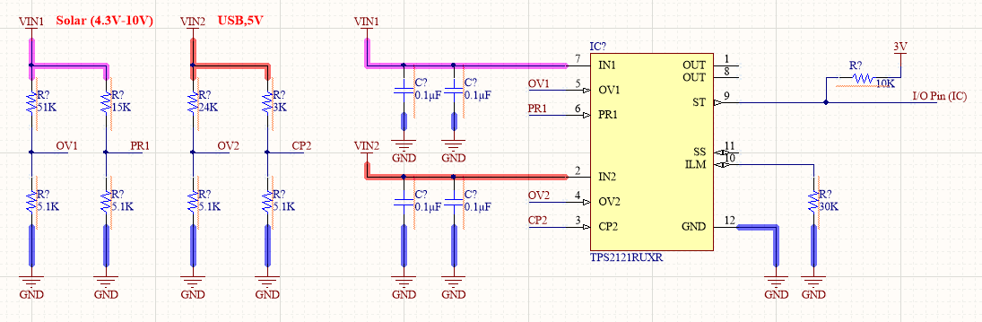 TPS2121: How to detect which input is present with IC? - Power management forum - Power ...