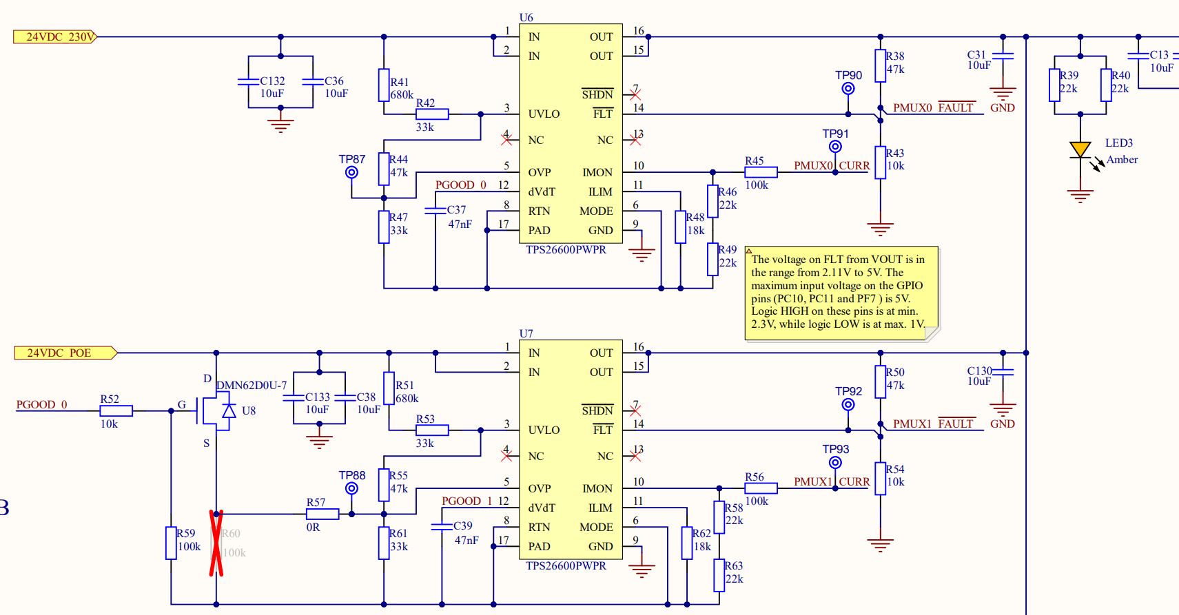 TPS2660: Power muxing not working (too low voltage on dvdt pin) - Power management forum - Power ...