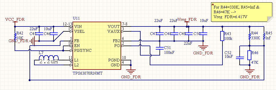 TPS63070: Poor voltage regulation. Big PWM duty cicles & Output inductor buzzing - Power ...