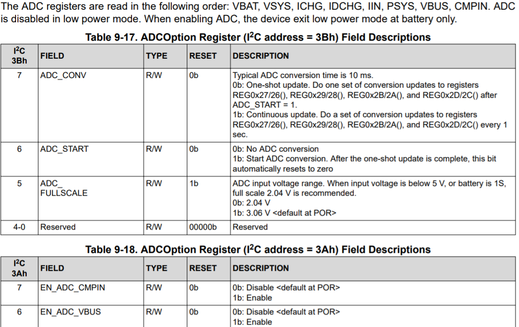 BQ25713: how to use ADC only with battery power source - Power ...