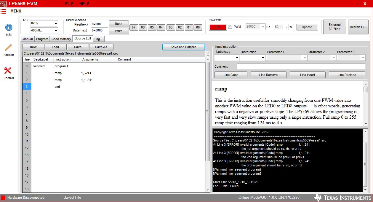 Lp5569 Mlp Evm Gui Plateform Cannot Compile For Lp5569 Power Management Forum Power