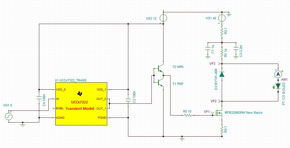 Achieving higher voltage/current at MOSFET gate and increasing pulse rate at LED - Simulation ...