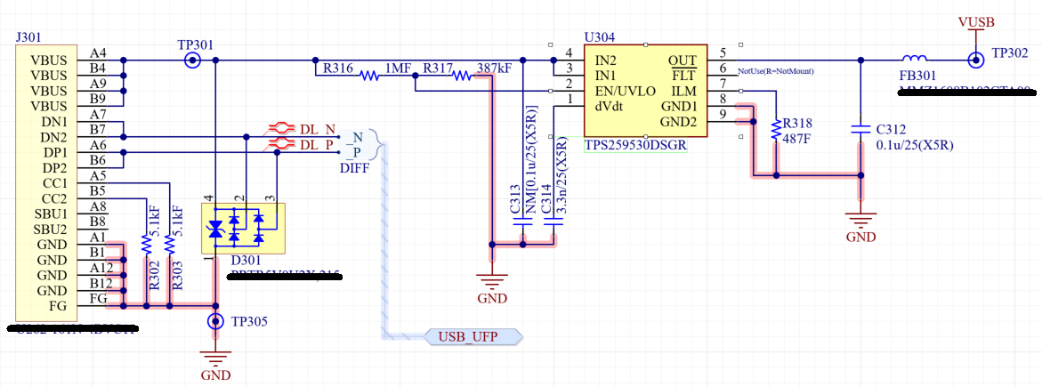 TPS2595: request for a schematic check (TPS259530). - Simulation ...