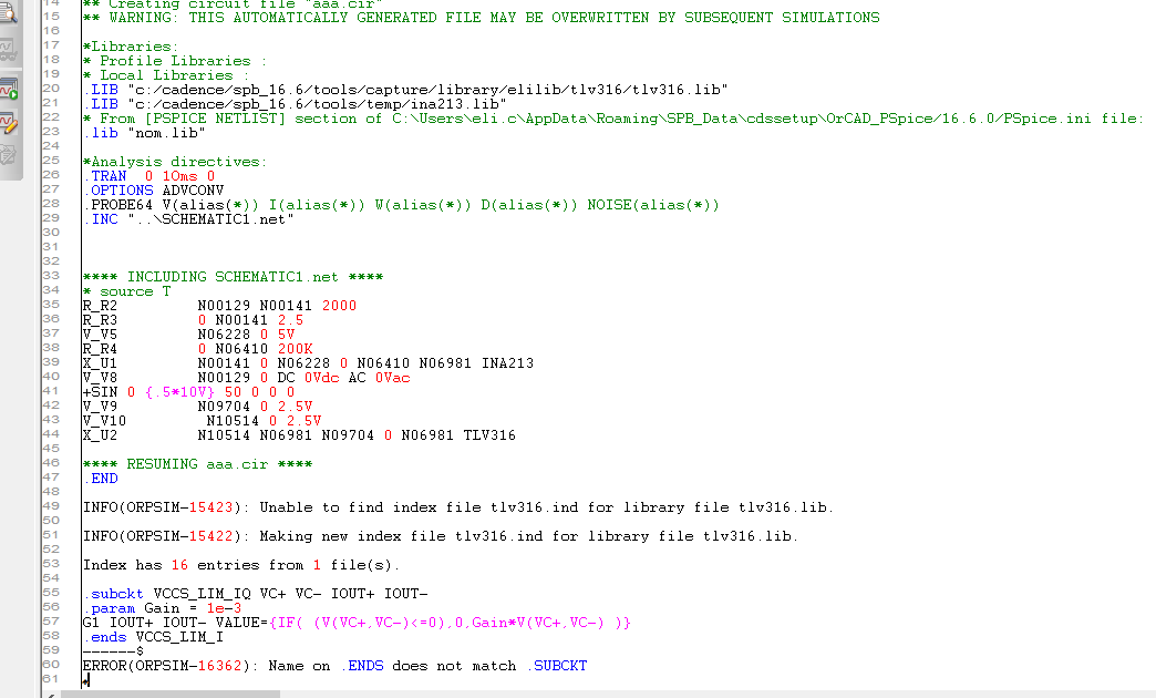 Tinaspicetlv316 Issue With The Model And Pspice Simulation Hardware And System Design Tools