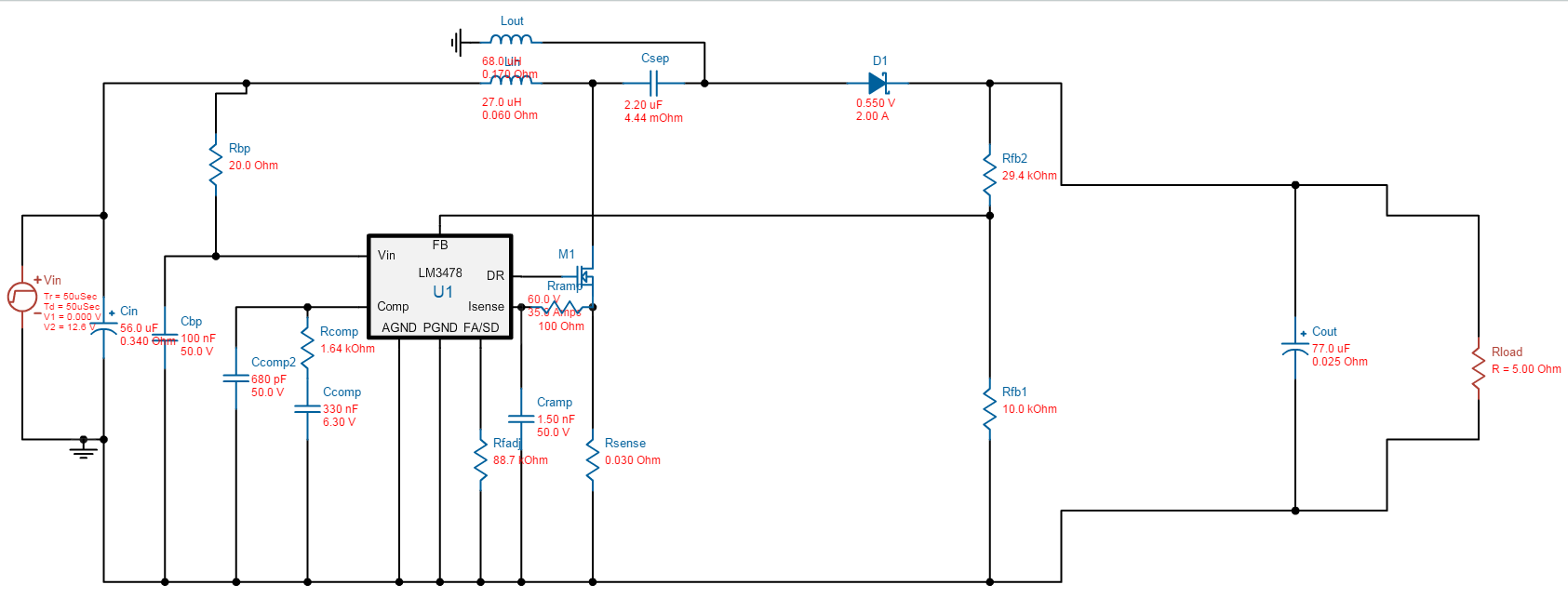 WEBENCH® Tools/TPS55340: output schematic shows LM3478 - Simulation, hardware & system design ...