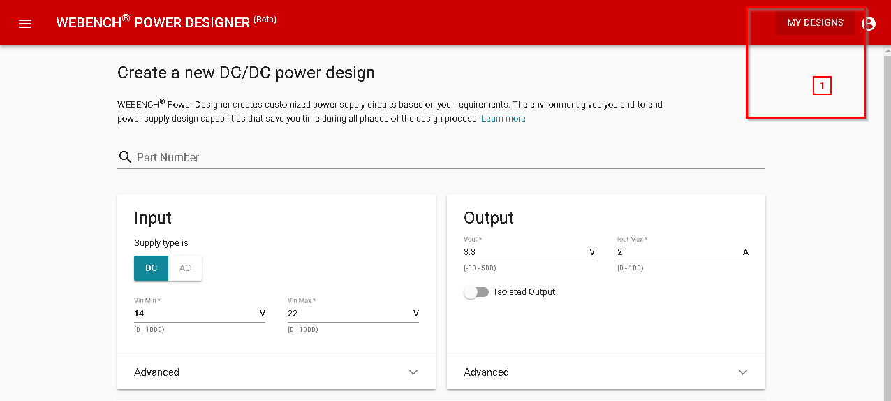 Webench® Tools How To Open Existing Designs In The New Html Tool Simulation Hardware