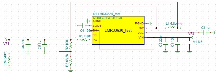 TINA/Spice/LMR33630: LMR33630 Spice model simulation - Simulation, hardware & system design ...