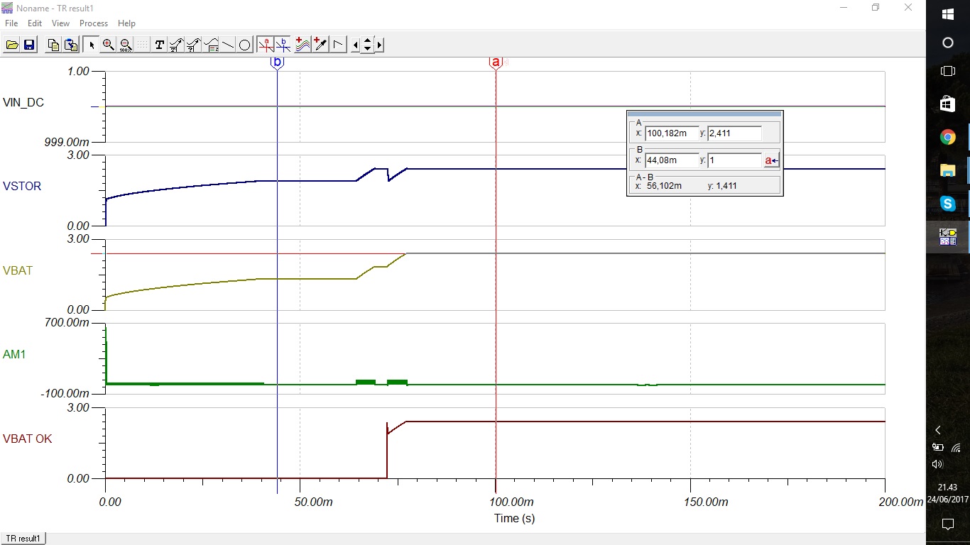 TINA/Spice/BQ25504EVM-674: BQ25504 Output Voltage on V_Bat / Vstor not correct - Simulation ...