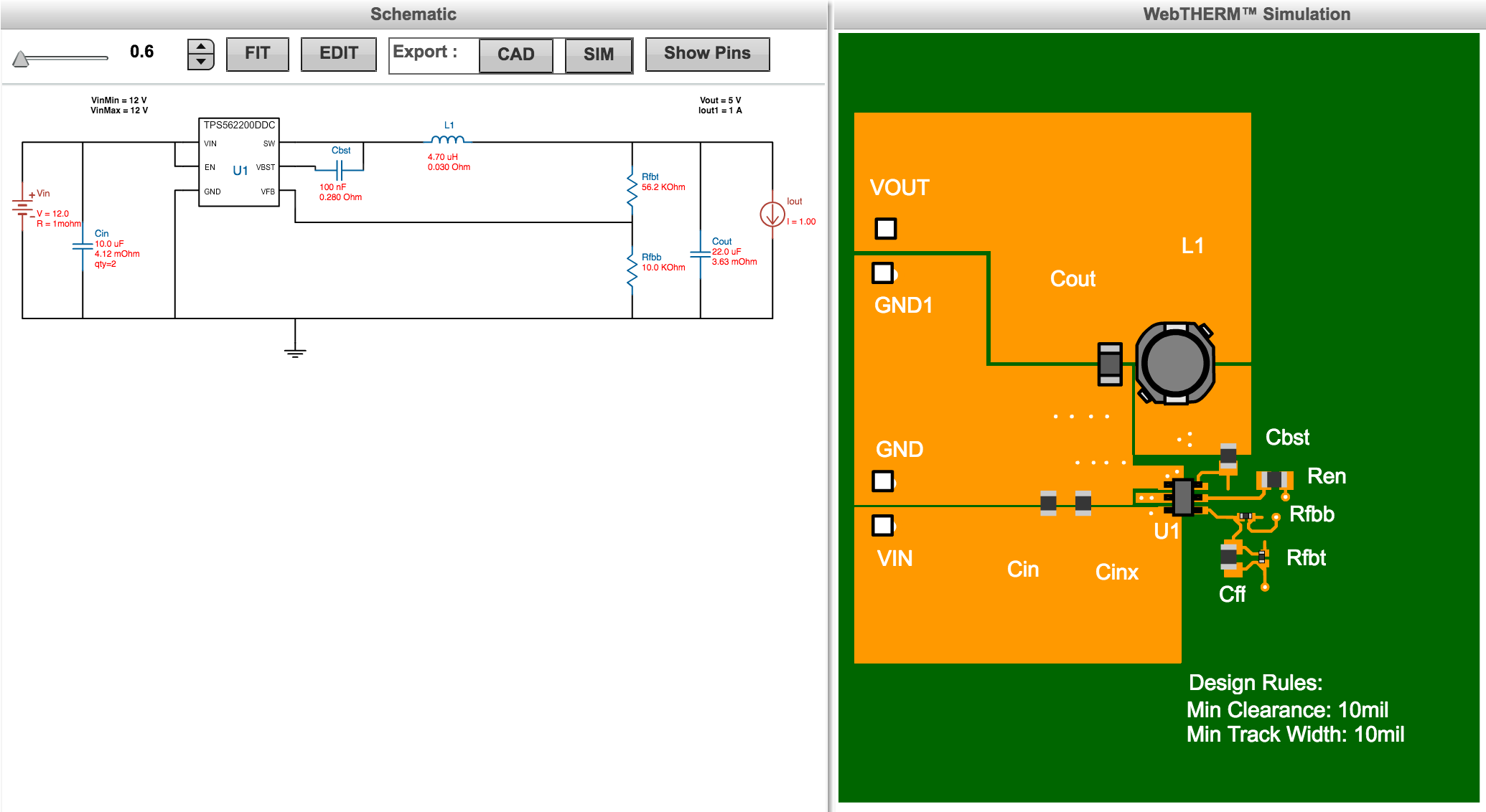 TPS562200 webench layout not consistent with schematic and BOM - Simulation, hardware & system ...