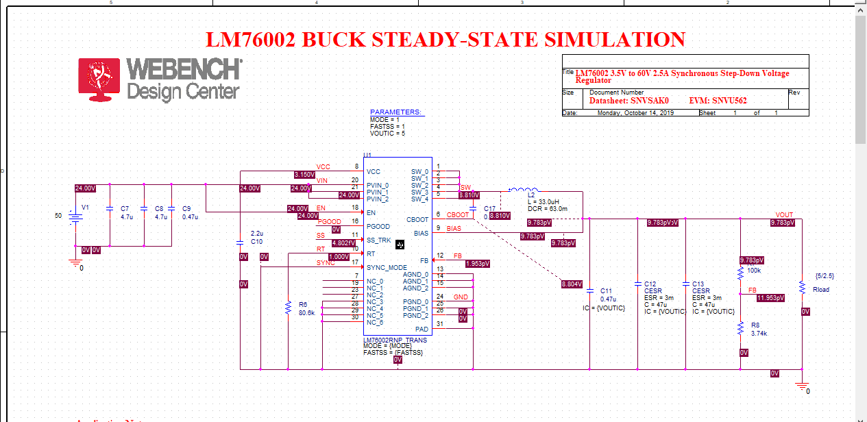 WEBENCH® Tools/LM76002: LM76002 Pspice model example for TI website ...