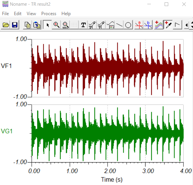 Passive first order high-pass filter transient response to .wav ...