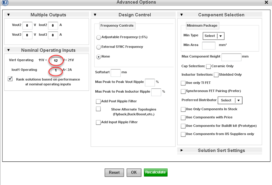 Webench® Toolstps54302 How Set Simulation Parameters And Choose Best Device Simulation