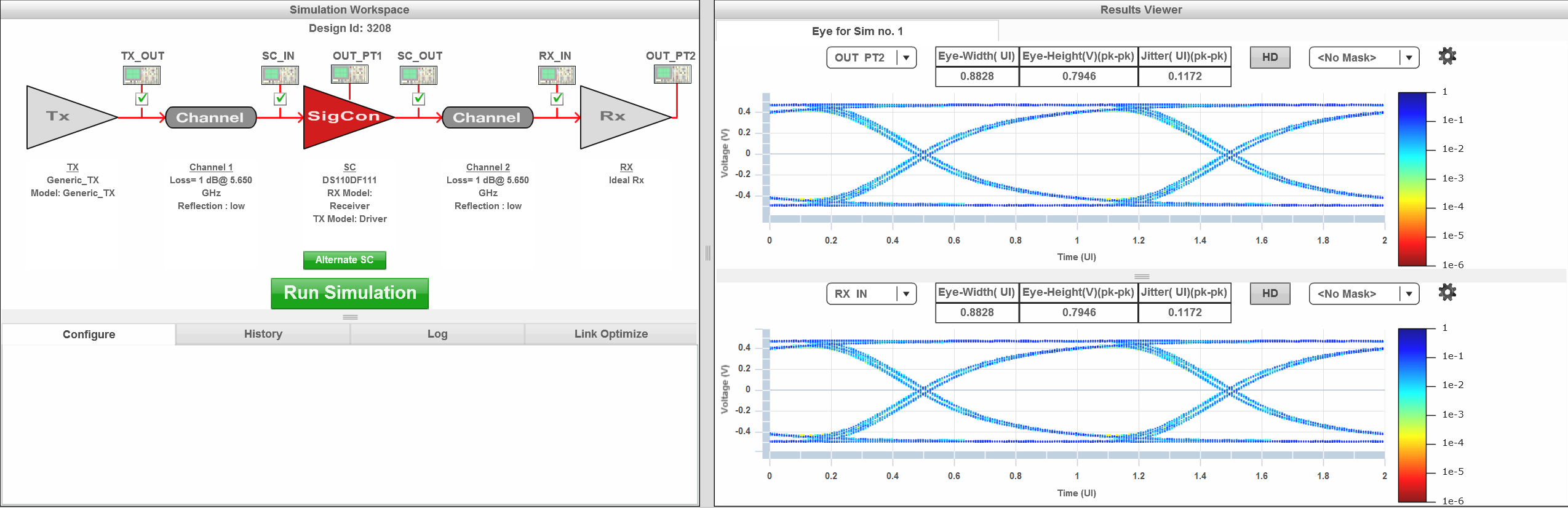 WEBENCH® Tools/DS110DF111EVM: Could you please add voltage probe at RX_IN and OUT_PT1 in ...