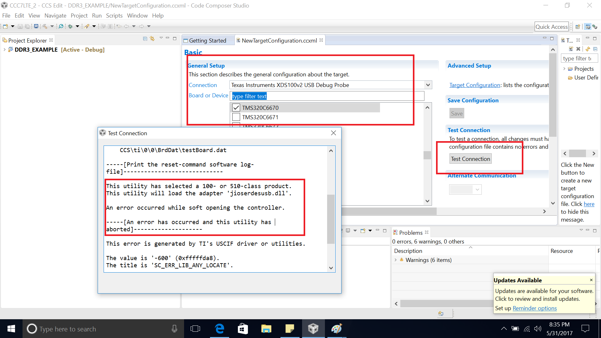 CCS/TMS320C6670 EVM CCS Connection Problem - Code Composer Studio forum - Code Composer Studio™︎ ...