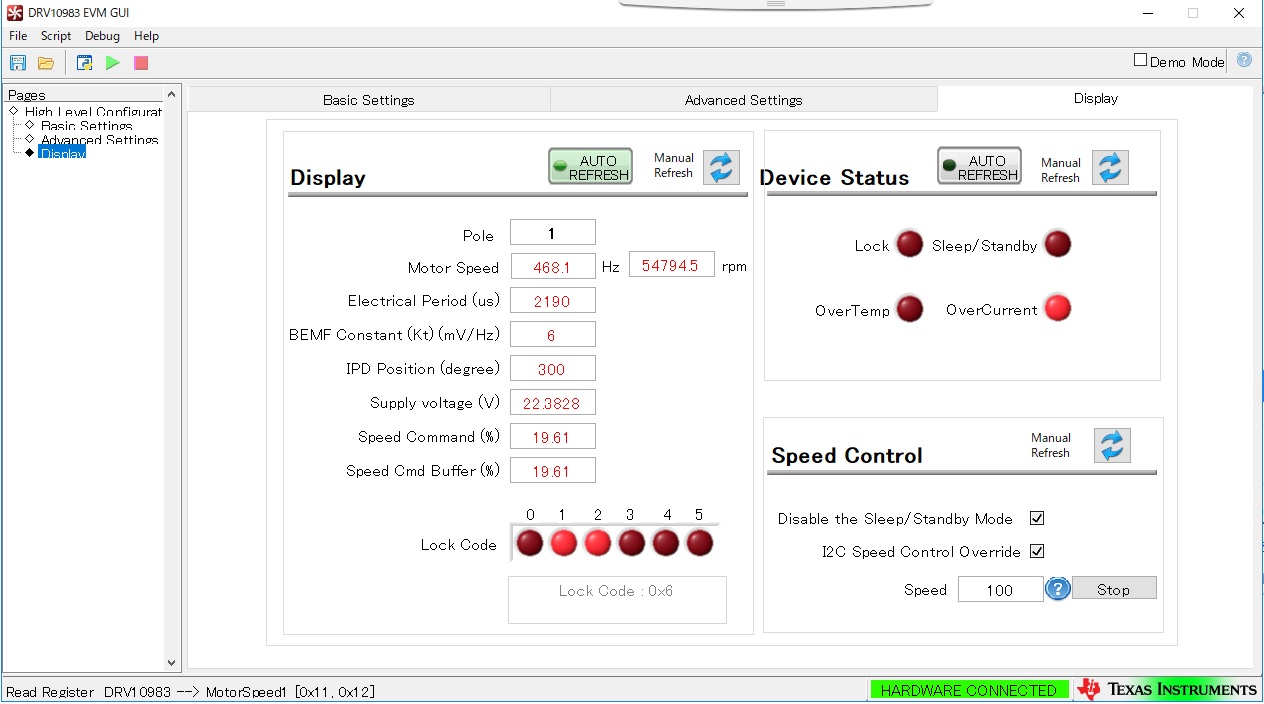DRV10983: Which is correct ? motor speed(Hz) or FG output - Motor ...