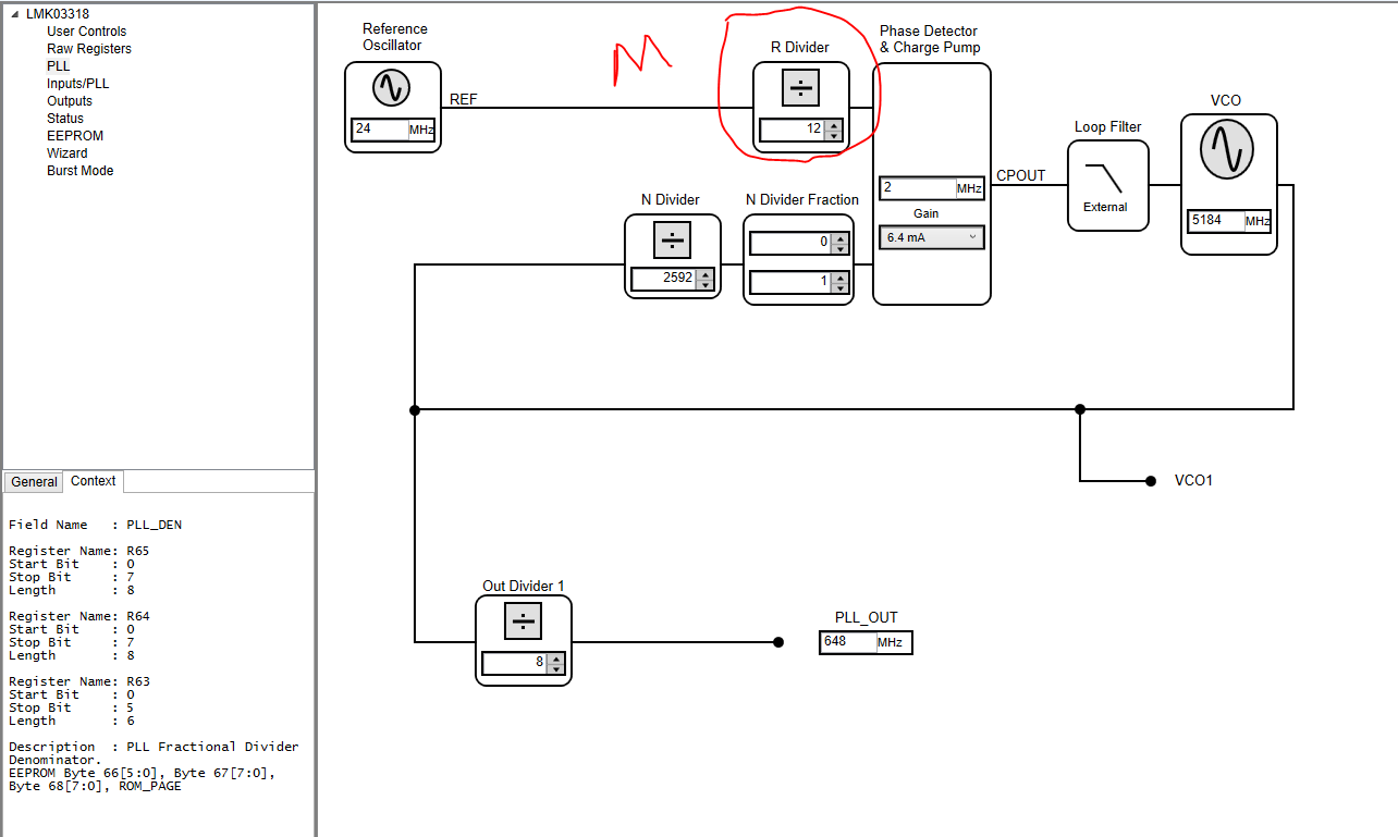 LMK03318: TICS Pro bug while trying to implement frequency plan for LMK03318 - Clock & timing ...