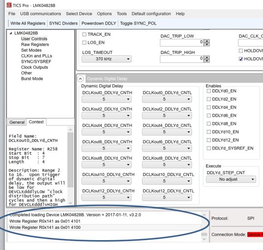 LMK04828: Non-deterministic Dynamic Digital Delay behavior - Clock & timing forum - Clock ...