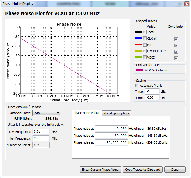 Clock Design Tool, different recommended filters for the same VCXO ...