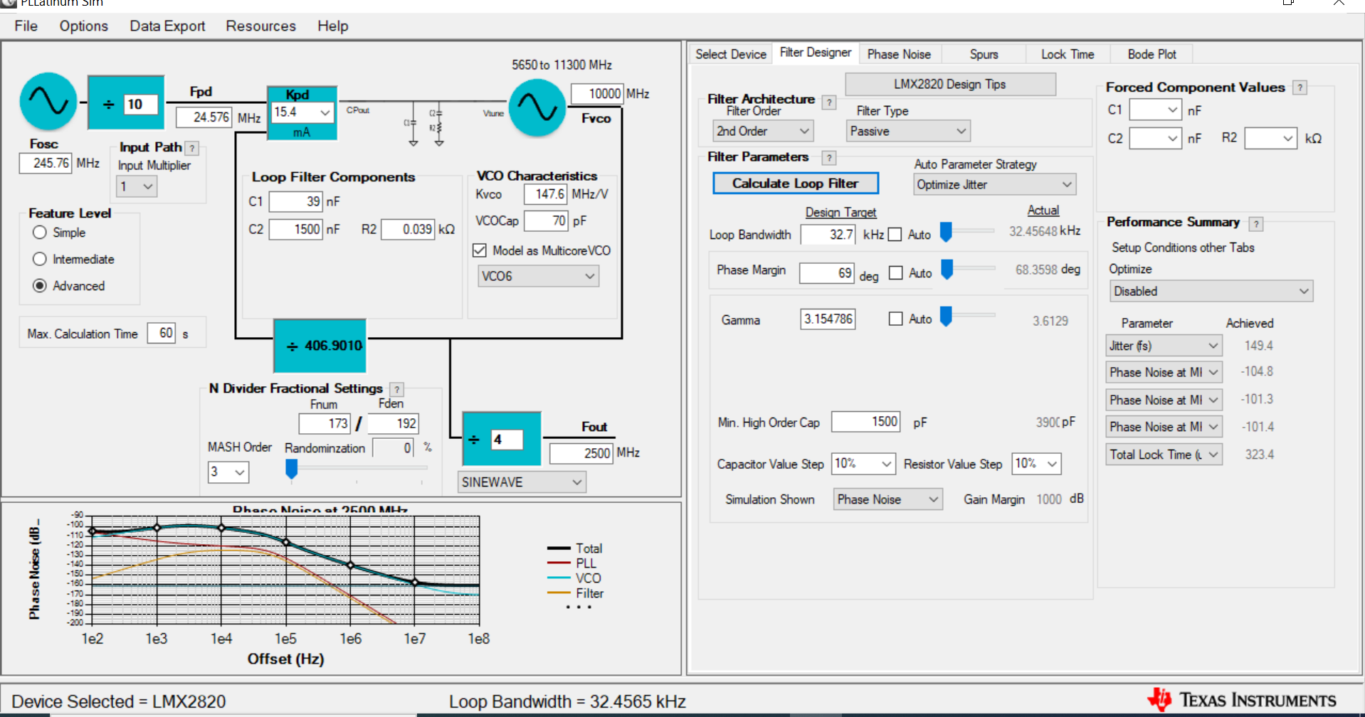 LMX2820: Loop filter calculation for LMX2820 - Clock & timing forum ...