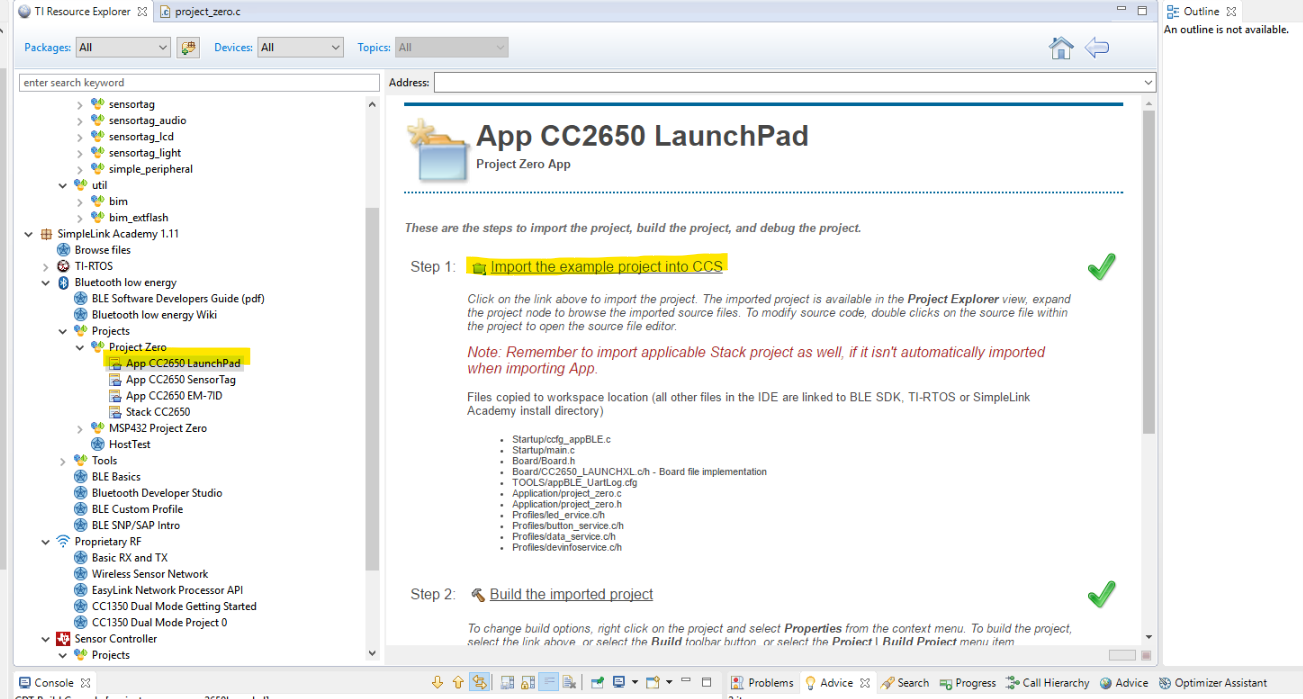 CCS/LAUNCHXL-CC2650: Project Zero doesn't run on CC2650 LauchPad - Bluetooth forum - Bluetooth®︎ ...