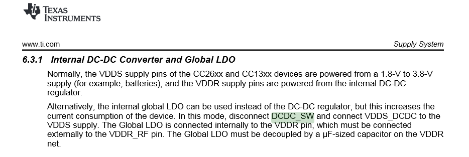 CC2640 pin connections for VDDR,VDDS_DCDC,VDDR_RF,DCDC_SW - Bluetooth ...