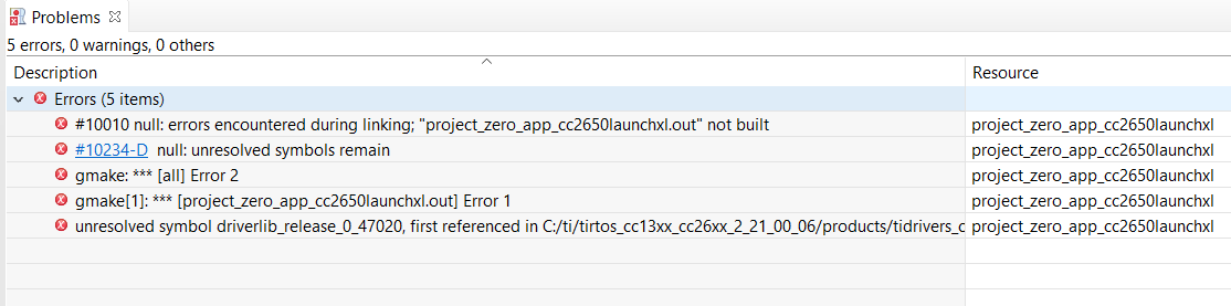 Ccslaunchxl Cc2650 Cant Load Project Zero Ble To Ccs Bluetooth Forum Bluetooth®︎ Ti E2e
