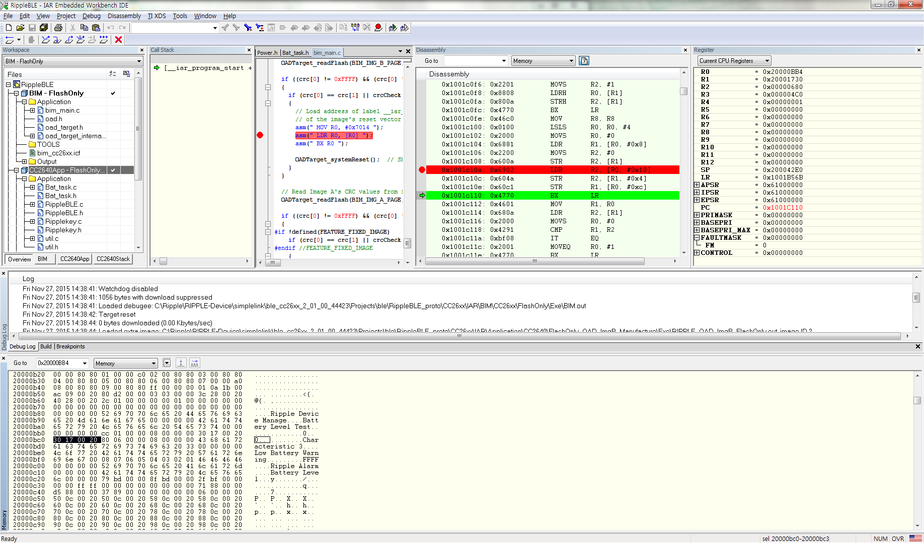 Bus Fault exception is occurred. - Bluetooth forum - Bluetooth®︎ - TI E2E support forums