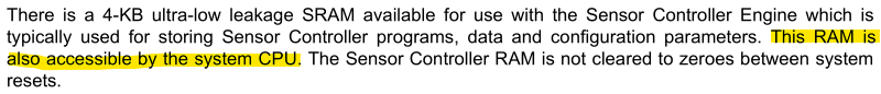 RTOS/CC2652R: How to access 4-KB ultra-low leakage SRAM from system CPU ...