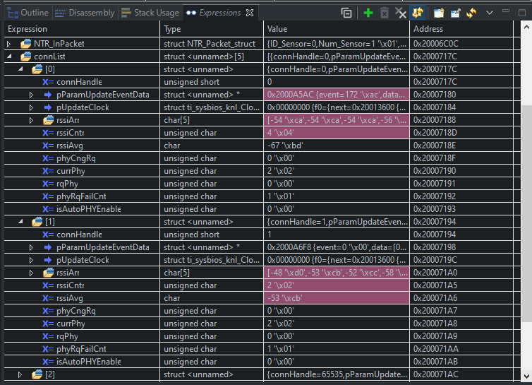 CCS/CC1352R: How to send a message to one of the many connected central ...